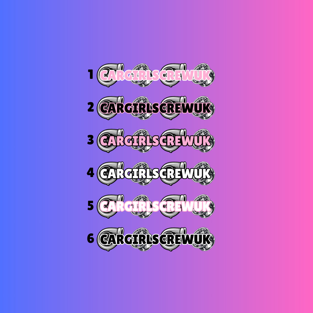 OFFICIAL CAR GIRLS CREW 'WHEEL AND TURBO' STICKER | UnityStickers