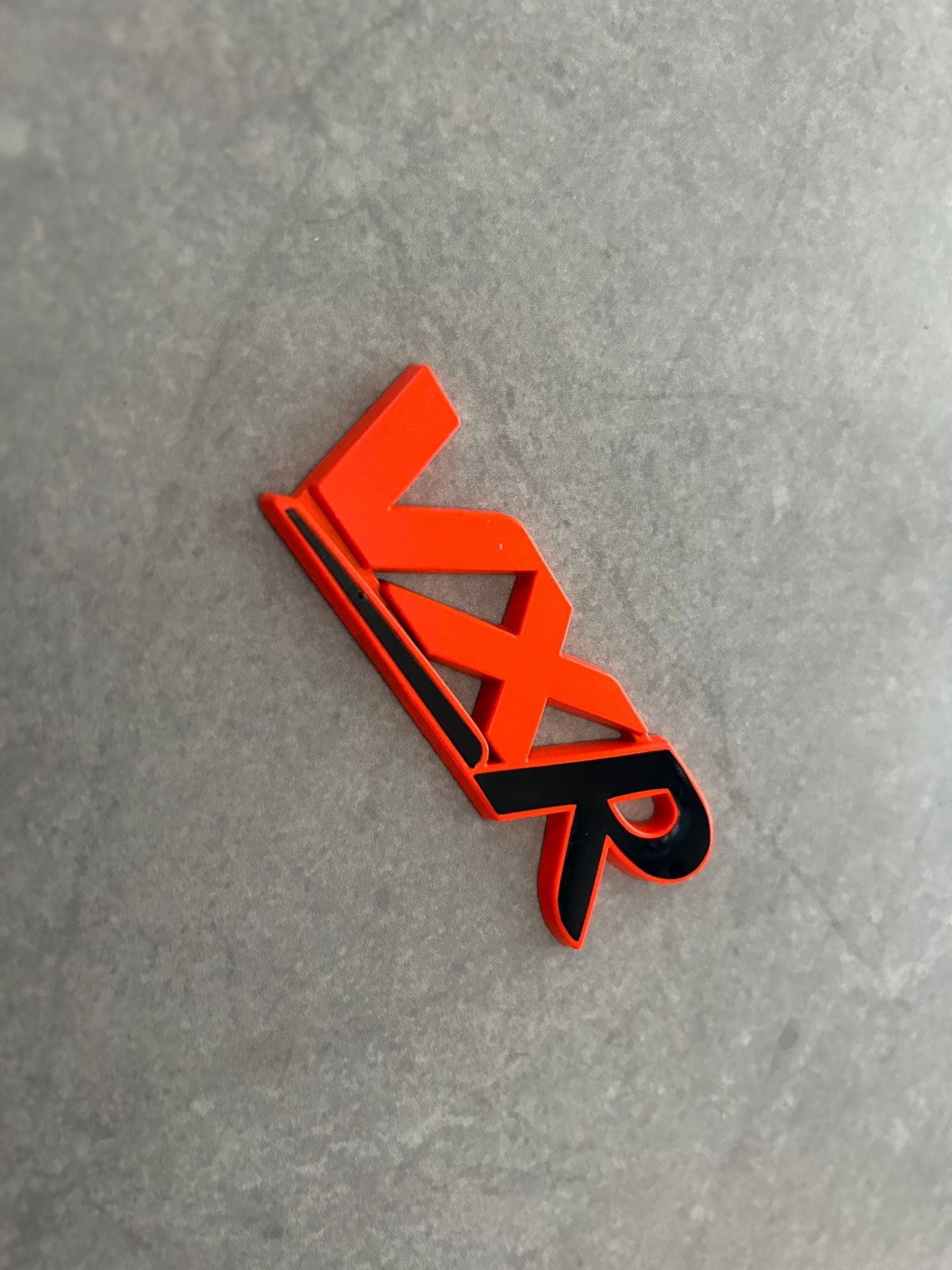 NEON ORANGE VXR BADGE WITH VINYL INLAYS | UnityStickers