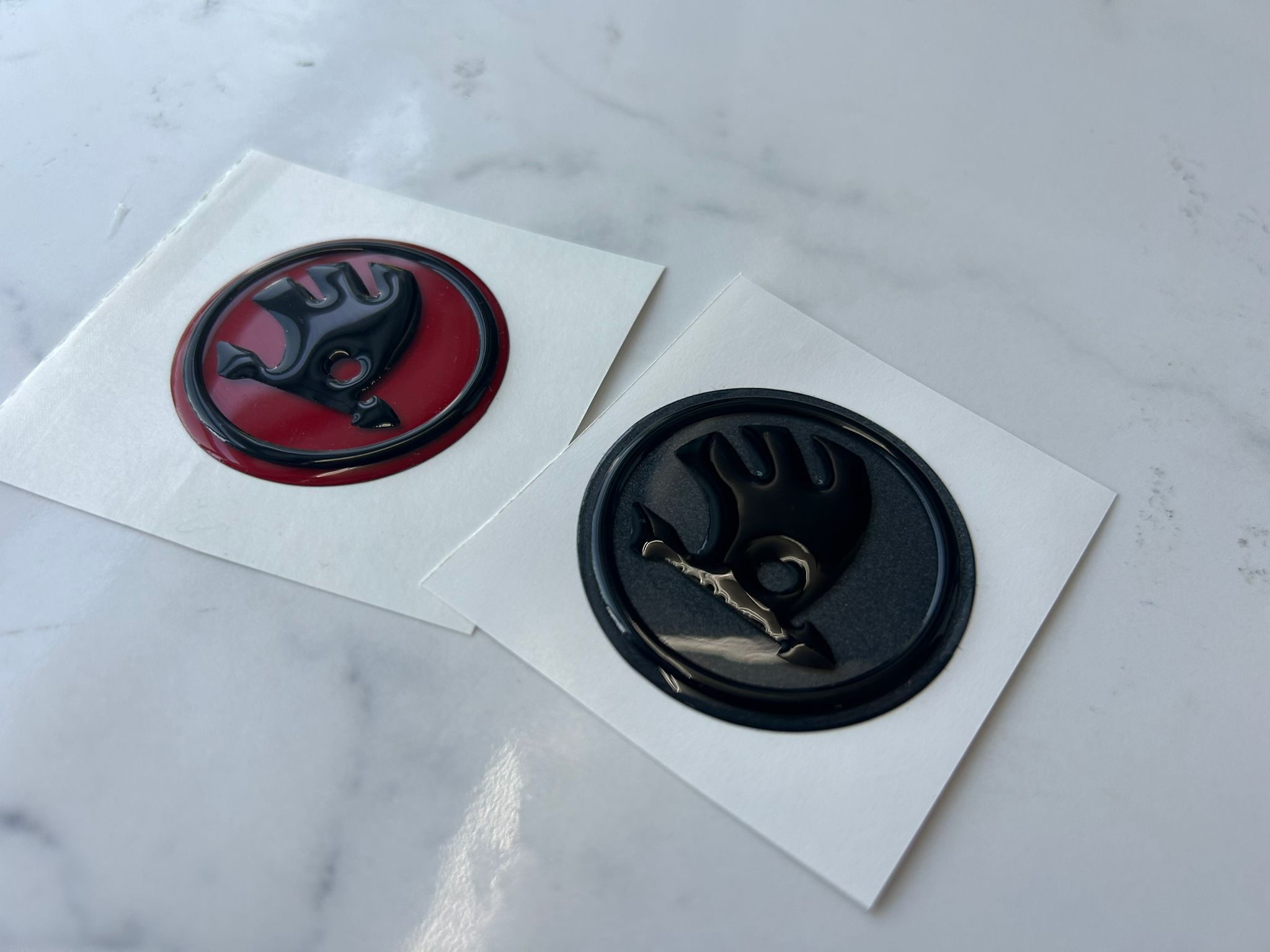 SKODA 4D GEL STEERING WHEEL BADGE OVERLAY Single COLOUR CODED