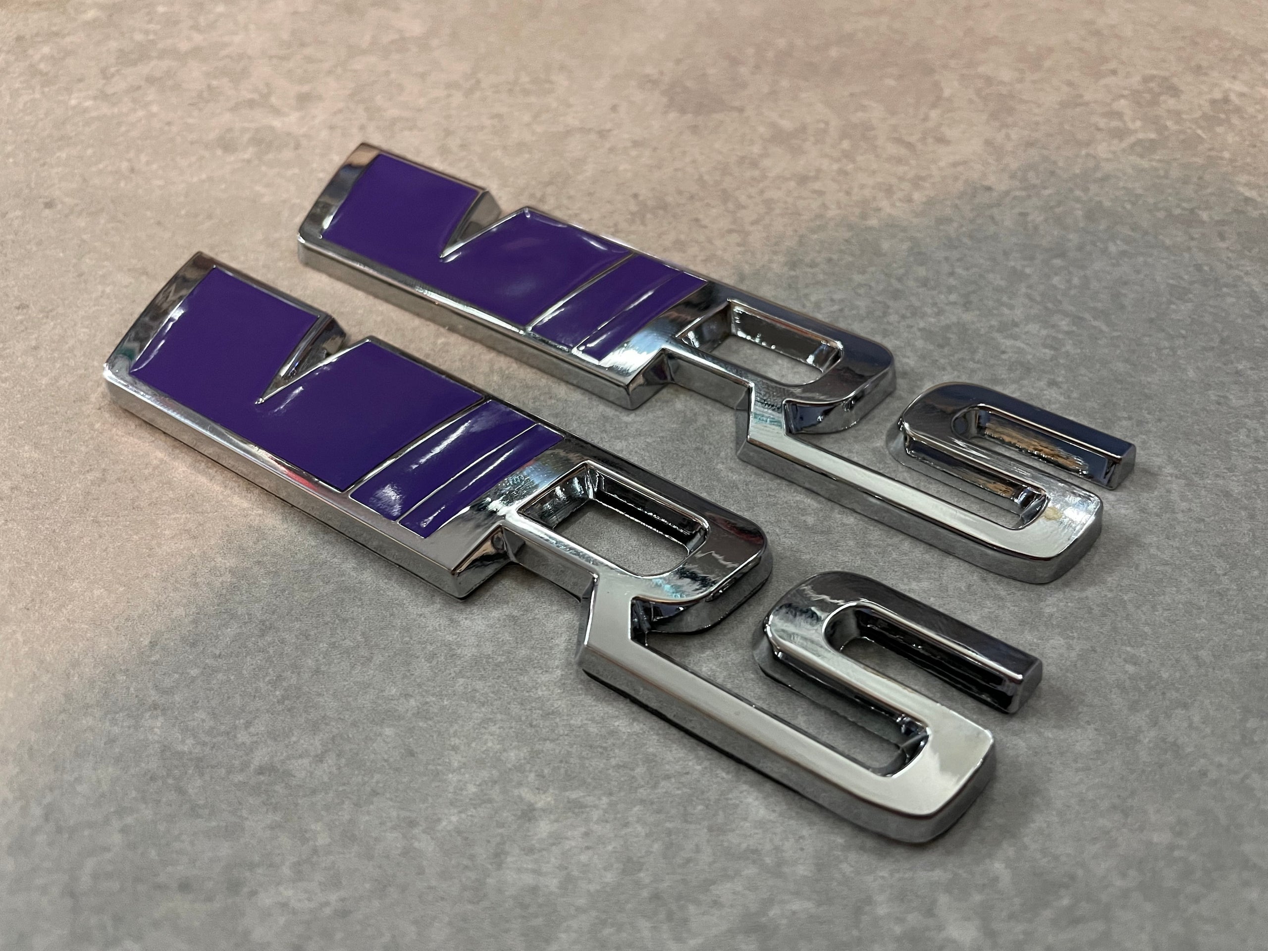CHROME VRS BADGE WITH VINYL INLAYS (FRONT - PLATE & SCREW) | UnityStickers