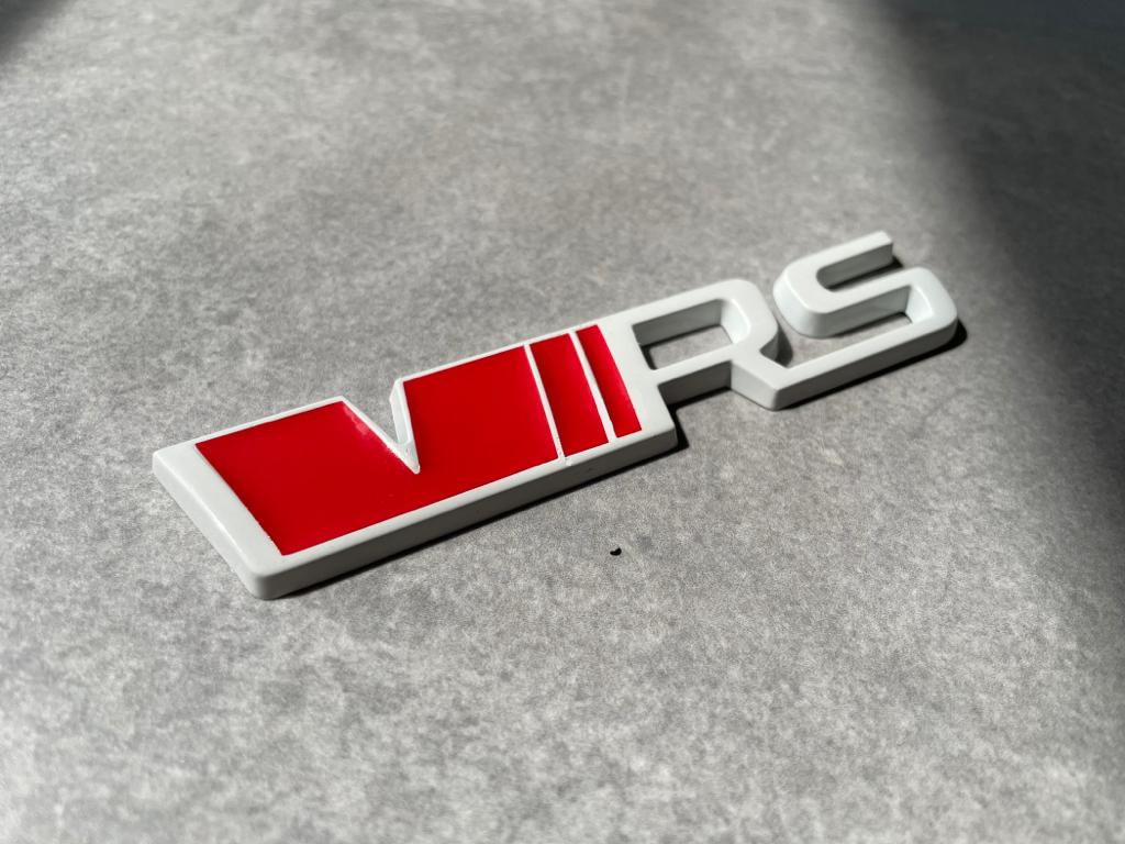 WHITE VRS BADGE WITH VINYL INLAYS (FRONT - PLATE & SCREW) | UnityStickers
