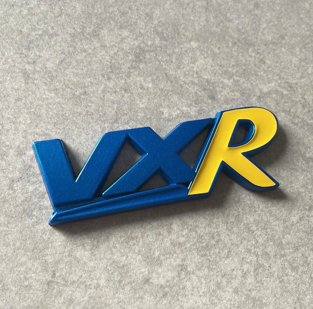 BLUE VXR BADGE WITH VINYL INLAYS (FRONT - PLATE & SCREW) | UnityStickers